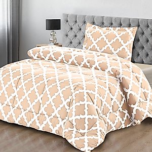 Utopia Bedding - Comforter Set with 1 Pillow Sham - 2 Pieces Bedding Comforter Sets - Down Alternative Comforter - Soft and Comfortable - Machine Washable, Beige, Twin