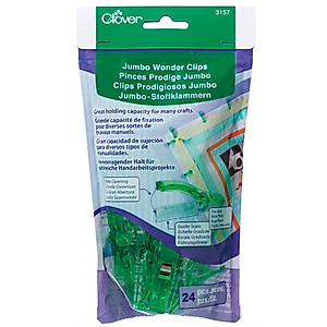 Clover Jumbo Wonder Clips 24 Count, Green