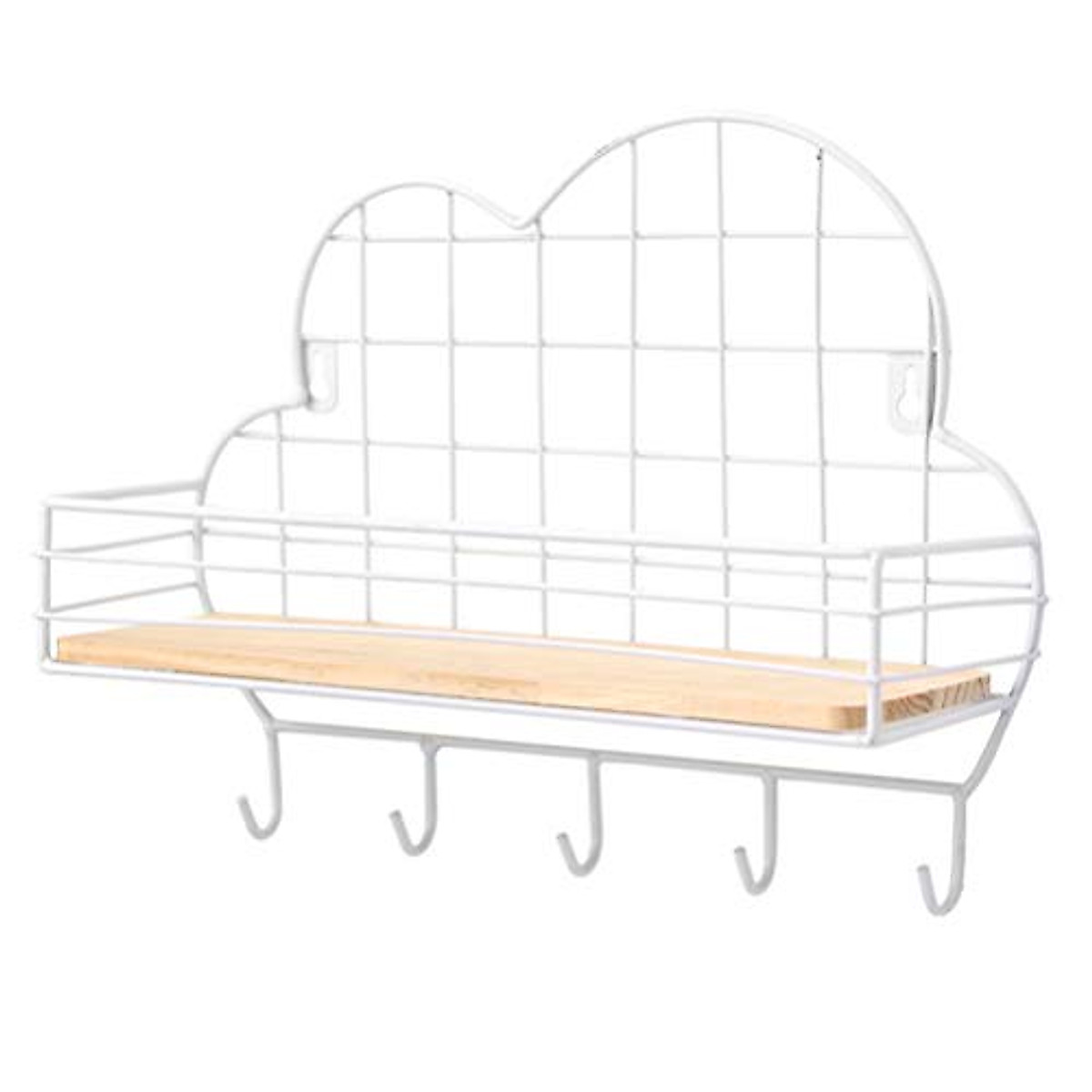 STOBOK Hanging Storage Shelves Cloud Shape Wall Hanging Storage Rack, Metal Wall Mount Organiser Floating Shelves Wall Mount Organiser Cloud Shelves Display Rack for Home Decor White