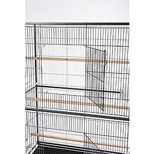 Prevue Pet Products Wrought Iron Flight Cage with Stand, Large Birdcage for Pets, Metal Cage Standing Birdcage, Black Hammertone Finish