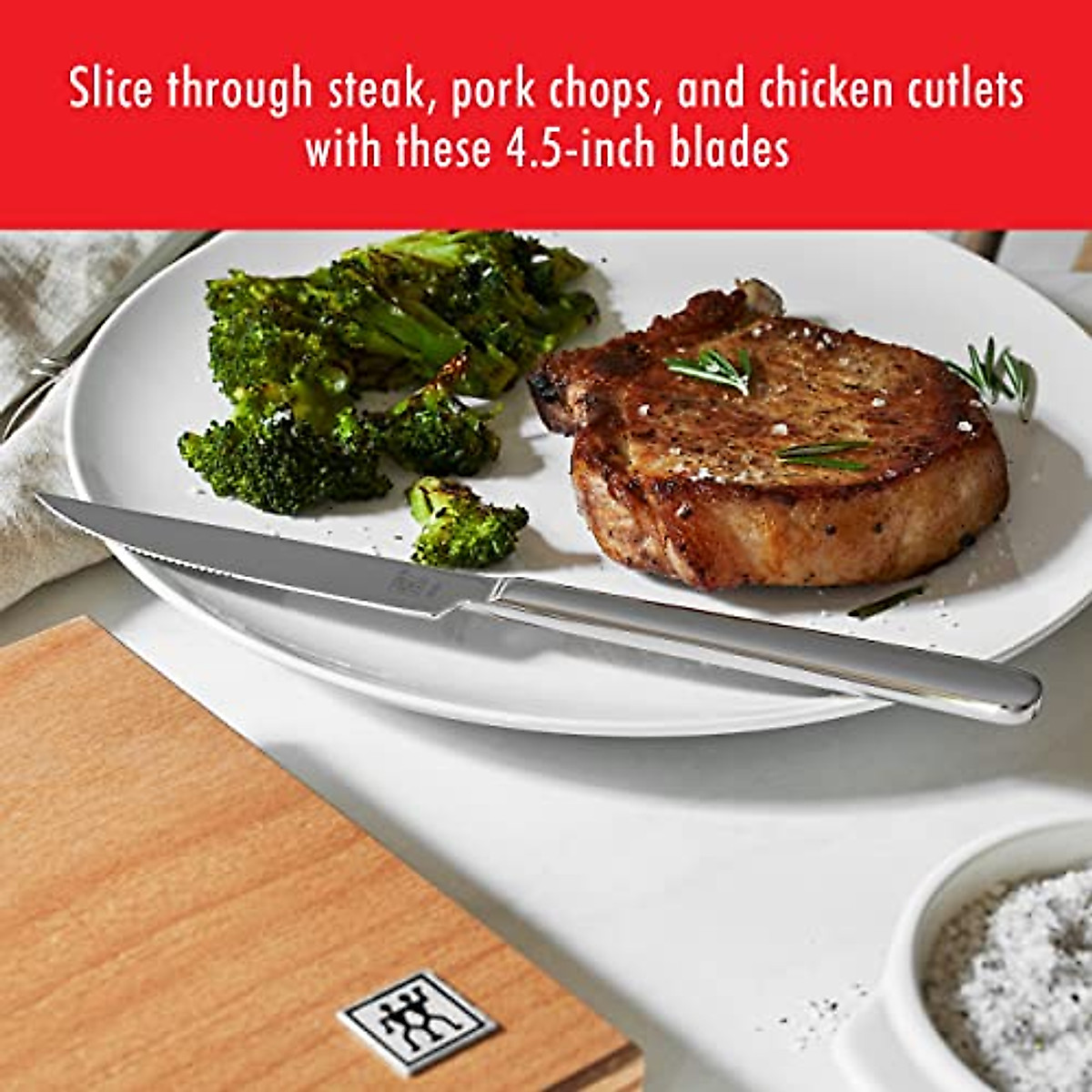 ZWILLING Razor-Sharp Steak Knives set of 8, German Engineered Informed by 290+ Years of Mastery, Silver