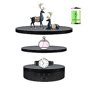 3 in 1 Motorized Rotating Display Stand with 5.74/7.08/8.66 inch Replacement Cover, 360 Degree Turner Cup Rotating Display Stand for Photography Products and Video Show,Max Load 22Lbs