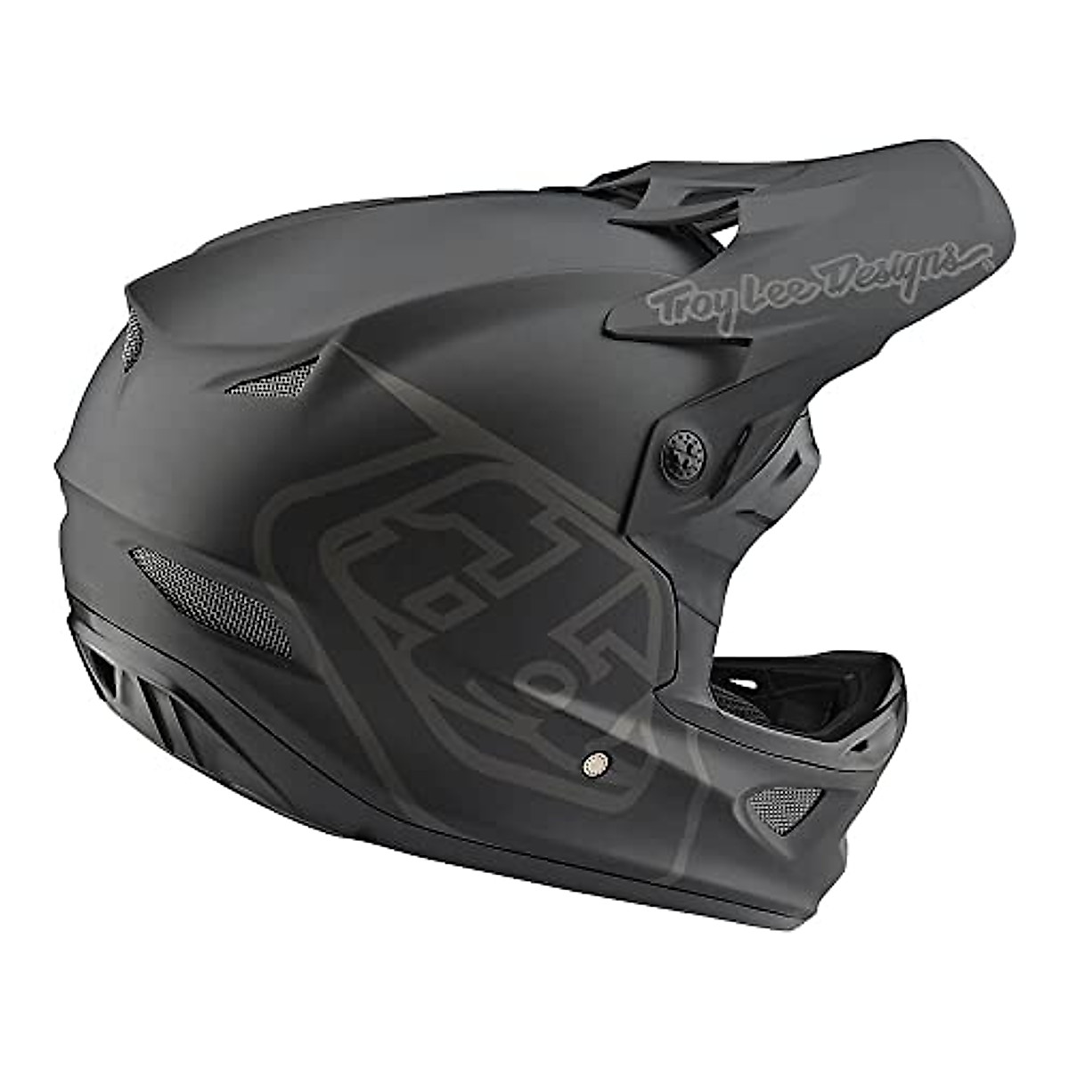 Troy Lee Designs D3 Fiberlite Helmet - Full Face Adult Bicycle Helmet Lightweight Fiberglass. Downhill, BMX Gravel MTB Bicycle Cycling Accessories - Men Women Youth Girls Boys - Mono Black, MD