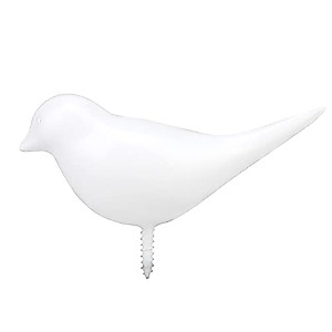 Jerliflyer Wall Bird Hook, Resin Bird Coat Hook Advanced Creative Wall Hanging Bird Decorative Art Hat Towel Bag Coat Hanger Family, Living Room, Bedroom, Shop Gift(White)