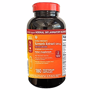 Member's Mark Extra Strength Turmeric Extract 1400mg, 180 Vegetarian Capsules