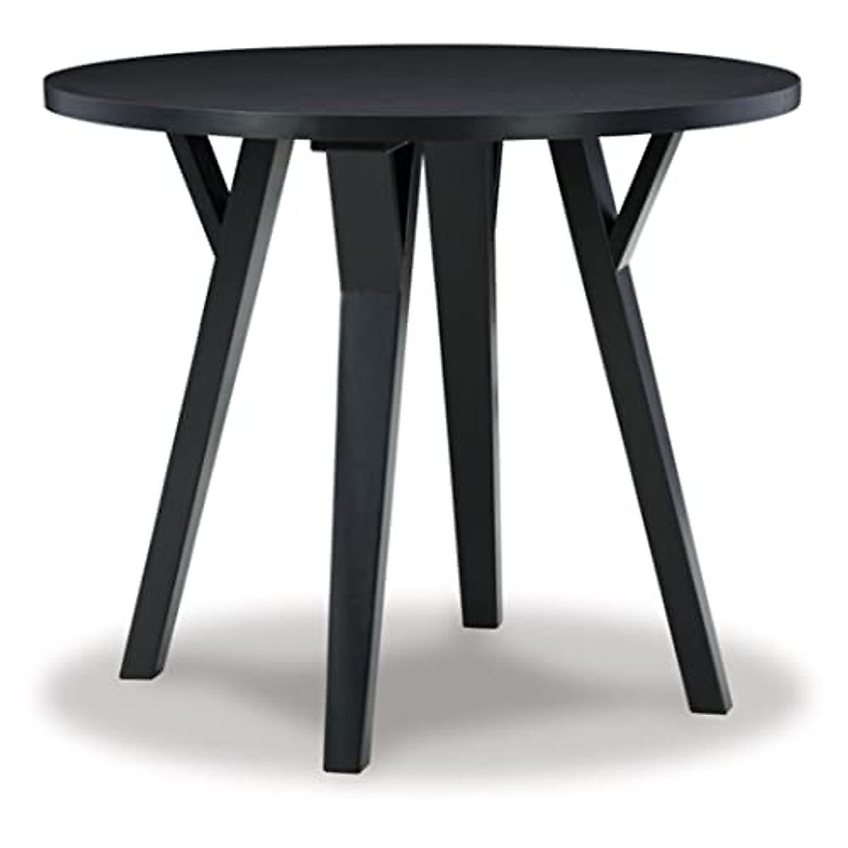 Signature Design by Ashley Otaska Mid Century Modern Round Dining Room Table, Black