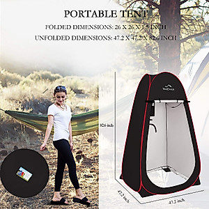 Your Choice Oversized 6.89FT Pop Up Privacy Tent - Camping Shower Changing Tent, Portable Bathroom Toilet Room - Color Black