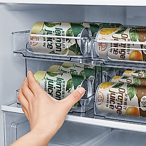 Soda Can Dispenser, 2 Layer Automatic Clear Water Bottle Storage Stackable Refirgerator Organizer Bins,Foood Storage Dispensers for Freezer Cabinet Countertops Fidge Kicchen (2 Layer Can Dispenser)