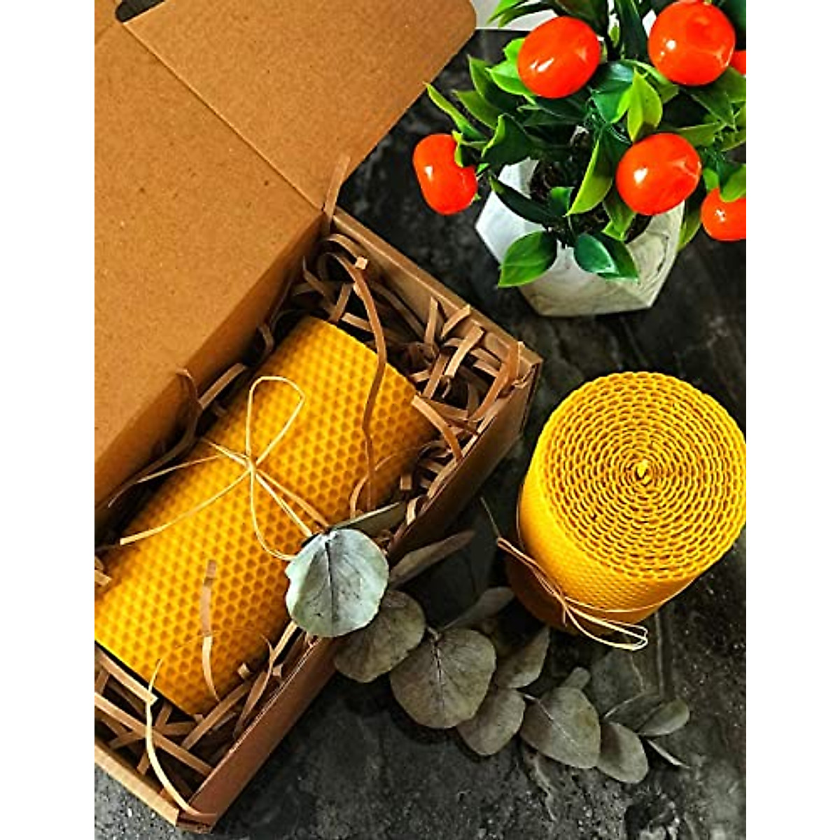 Mia Candles | Beeswax Pillar Candle 3"x 6" | Unscented Candles, Handmade, All Natural, 0 Pure Beeswax Candles for Home | No Chemicals, No Additives, No Petroleum | Home Decoration | Relaxing
