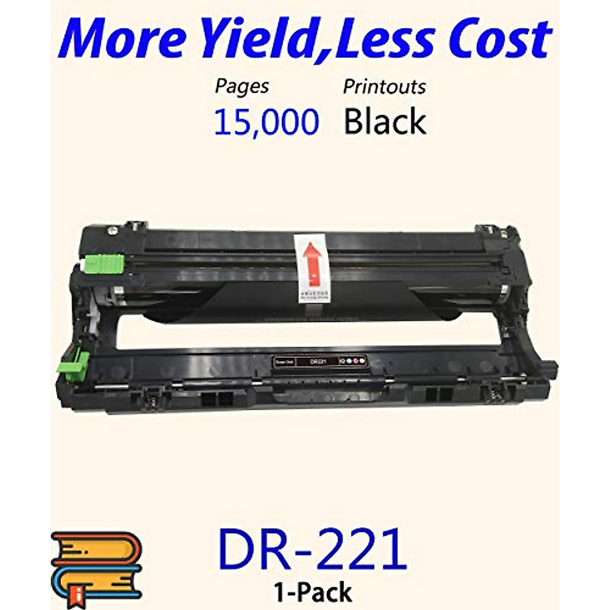 1-Pack Compatible DR-221CL Drum Unit Replacement for Brother DR221CL DR-221 DR221 Imaging Used for TN221 Toner HL-3140cw HL-3170cdw HL-3180CDW MFC-9130cw MFC-9330cdw MFC-9340cdw DCP-9020CDN Printer