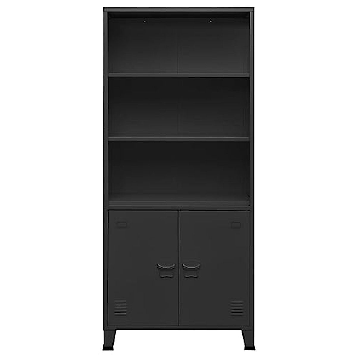 YUUIKLLE Industrial Bookshelf ，Standing Bookcase ，Open Bookshelf ，Bookcase Storage Rack，Suitable for Balcony, Study, Teaching Building, 31.5"x12.6"x70.9" ，Anthracite，Steel