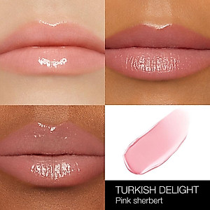 NARS Mini Afterglow Lip Shine Gloss Set: Contains 2 x 0.11 oz each - Orgasm (Sheer Peachy Pink with Golden Shimmer), Turkish Delight (pink sherbert)