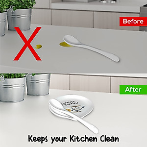 Four Inch- Coffee Spoon Rest , Coffee Spoon Holder , Kitchen Spoon Rest, Spoon Rest Ceramic , Cute Spoon Rest , Gift for Coffee Lovers, Coffee Spoon Rest for Coffee Bar, White Spoon Rest with Spoon