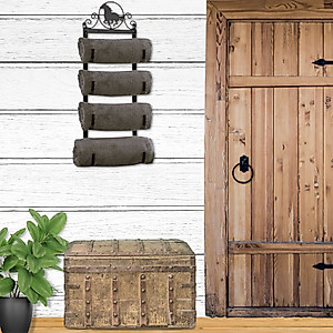 Rustic Metal Horse Towel Roll Wall Rack - Western Farmhouse Country Bathroom Décor