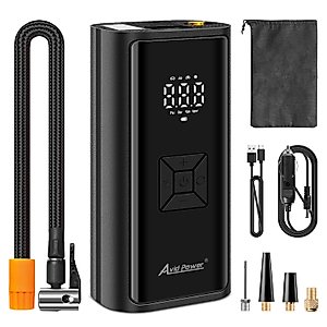 AVID POWER Portable Tire Inflator for Car, Cordless Air Compressor w/ 4500mAH Battery and 12V DC Adapter, Air Pump for Car Tires, Motorcycle, Bicycle, Ball and Small Inflatables w/Smart Modes