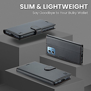 FLIPALM for Moto G Stylus 5G 2023 Wallet Case with RFID Blocking Credit Card Holder, PU Leather Flip Kickstand Shockproof Cover Women Men for Motorola Moto G Stylus 5G 2023 Phone Case(Black)