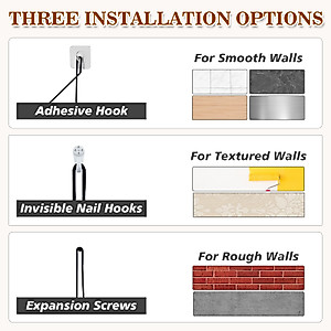 CONDRA FIELD No Drill Shelf,3 Pack Upgrade Floating Shelves with 3 Installation Options,Students and Renter Friendly Wall Hanging Shelves,Perfect for Dorm,Bathroom,Kitchen,Living Room.