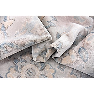 Unique Loom Paris Collection Pastel Tones Traditional Distressed Gray Area Rug (9' 0 x 12' 0)