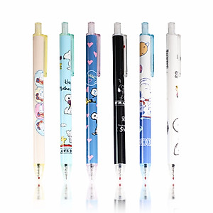6 Pcs Cartoon Dog Gel Pens Stationery Set, Cool Writting Pens for Kids Students Gifts Girls Boys Birthday Gift