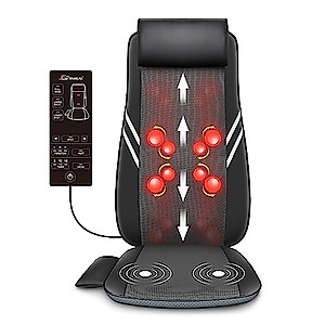 Snailax Back Massager with Heat,Shiatsu Massage Seat Cushion,8 Flexible Nodes Massage for Full Back Massage Chair Pad,Chair Massager for Office,Home Use