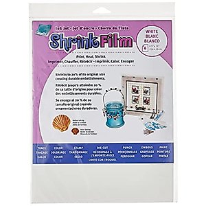 Grafix KSF6-WIJ Printable Shrink Film 8.5X11 6PC, 6-Pack, White, 6 Count