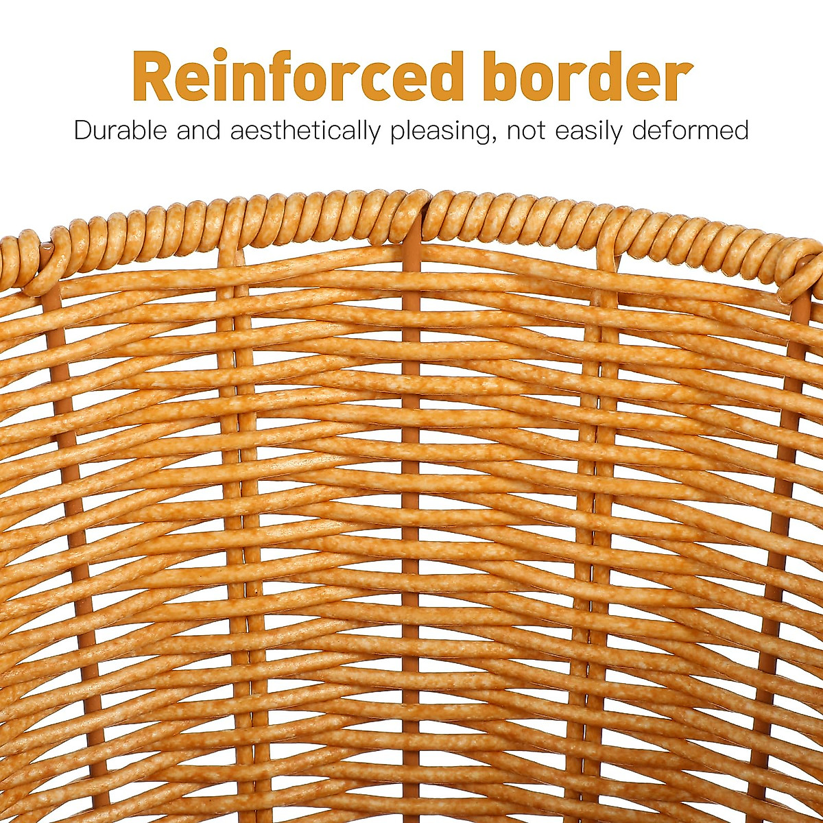 DEARMAMY Rattan Waste Basket Wicker Trash Can with Lid Round Trash Bin Woven Storage Basket Clothes Container Laundry Hamper for Bedroom Living Room Bathroom Chocolate