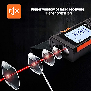 Laser Measure Mute Distance with 2 Bubble Levels, Measure Distance, Area and Volume HD50