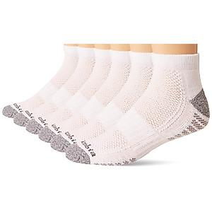 Columbia Men's 6 Pack Athletic Low Cut Socks, White/Columbia Grey, Shoe Size 6-12