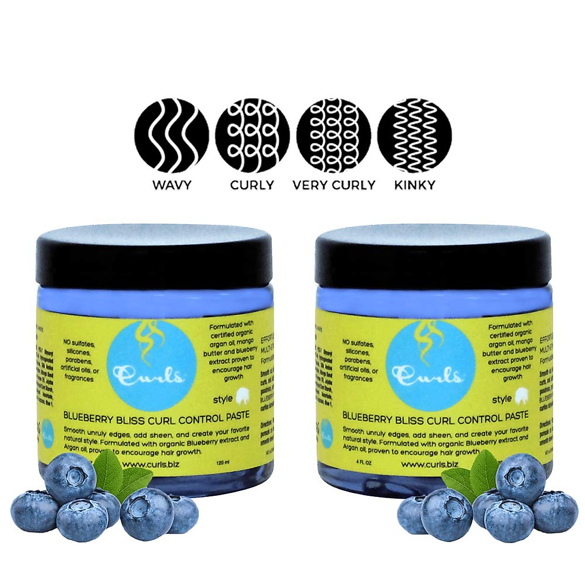 Curls Blueberry Bliss Curl Control Paste 4oz (Pack of 2)