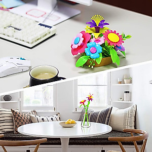 VERTOY Gifts for 3 4 5 6 Year Old Girls, Flower Garden Building Toys Set for Toddlers, STEM Preschool Activities and Gardening Pretend Playset, Stacking Game for Age 3+ Little Kids