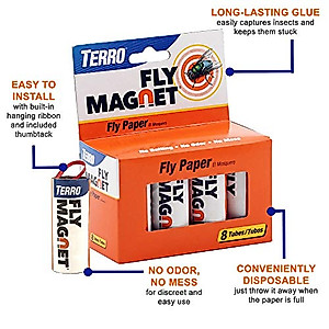 Terro T518 Fly Magnet Sticky Fly Paper Fly Trap, 8 Pack (8)
