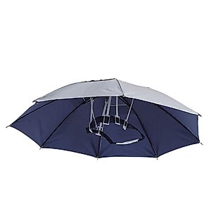 mens hat to guard sun umbrella styleplplaaobo 2PCS Folding Umbrella Hat, Umbrella Hat Hands Free Sun Protection Adjustable Umbrella Hat Outdoor Raining Tackle for Camping Hiking