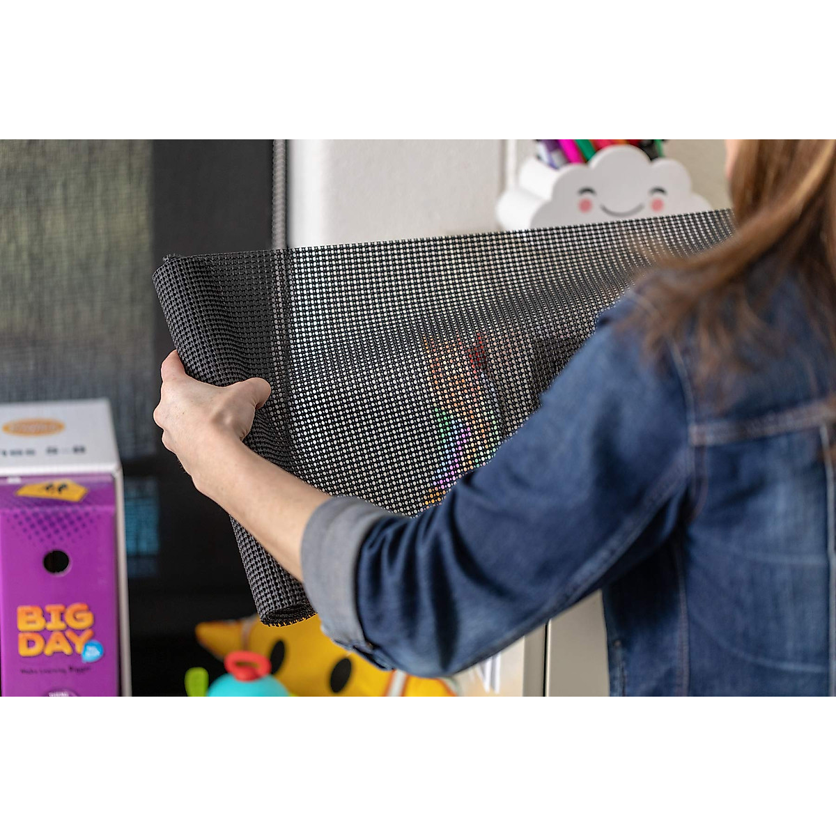 Duck Non-Adhesive Shelf Liner Select Grip EasyLiner, 12-inch x 20 Feet, Black