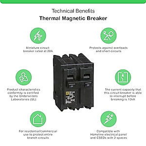 Square D - HOM220CP Homeline 20 Amp Two-Pole Circuit Breaker