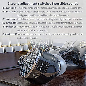 FiiO FA9 Earphone Wired Headphones in-Ear HiFi 6BA with Detachable MMCX monocrystalline Silver-Plated Copper Cable DLP Hi-Res for Smartphones/PC/Laptop/Tablet (Clear)