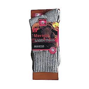 Diamond Star Merino Wool Socks 6 Pairs Thermal Socks Insulated for Cold Weather Winter Socks For Mens & Womens 10-13 (Multicolor)