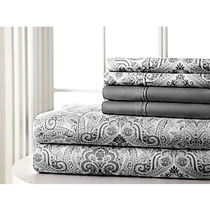 SL SPIRIT LINEN HOME EST. 1988 - Queen Sheet Set, Super Soft Microfiber Bedding, Elegant Design & Ideal for All Seasons, Queen, Black