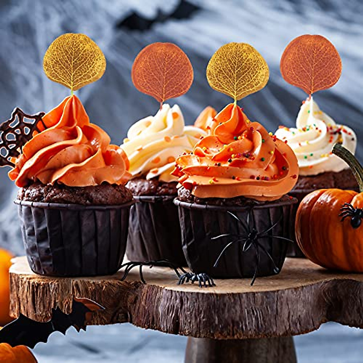 WILLBOND 400 Pieces Eucalyptus Leaves Artificial Eucalyptus Petals Fake Leaves for DIY Wedding Bouquet Party Garden Cake Table Decoration (Rusty Red and Fall Coffee)