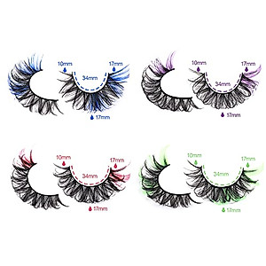 Colored Eyelashes Fluffy Eye Lashes with Color Colorful D Curl Strip Lashes Look Like Extensions 5D Mink Natural Wispy Salon Perfect False Eyelashes Pack 8 Pairs By GODDVENUS