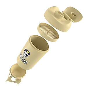 Battle Shakers Missile Shaker Cup | Military Themed Shaker Bottle | Leak-Proof Protein Cup with Storage Compartment | Mix Protein Powders & More | Durable & Dishwasher Safe | Desert Sand 20 Oz