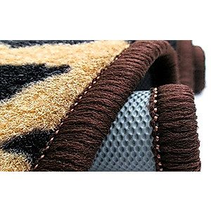 EUCH Contemporary Boho Retro Style Abstract Living Room Floor Carpets,Non-Skid Indoor/Outdoor Large Area Rugs,75"x98" Lotus