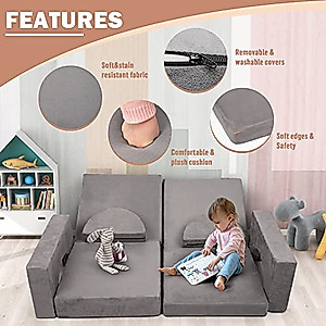 Betterhood Play Couch Sofa for Kids Imaginative Furniture Play Set for Creative Kids,Toddler to Teen Bedroom Furniture,Girls and Boys Playroom Sofa 8PCS