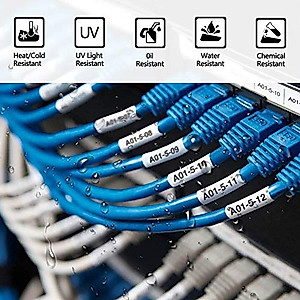 KCMYTONER HSe251 HSe-251 HS-251 HS251 Heat Shrink Tube Label Tape 23.6mm 0.92" 4.92ft Black on White Compatible for Brother P-Touch PT-D600 E500 E500VP E550W PT-P700 P710BT PT-P750WVP Printer, 2 Pack