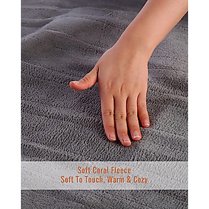 YAKEE Electric Mattress Pad Twin Size 39"x75", Soft Colar Fleece Bed Underblanket Heated Mattress Cover with Deep Pocket Bed Topper Fit Up to 21", 4 Heat Settings & Auto Shut Off, Grey