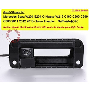 HDMEU HD Color CCD Waterproof Vehicle Car Rear View Backup Camera, 170° Viewing Angle Reversing Camera for Mercedes Benz W204 S204 C Class W212 C180 C200 C260 C300