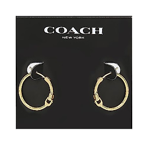 Coach Women's Interlock C Signature Hoop Earrings, GOLD
