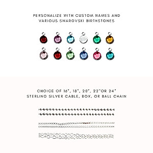 AJ's Collection Unity in Three Personalized Charm Necklace. Customize 3 Sterling Silver Rectangular Pendants with Names of Your Choice. Gifts for Her