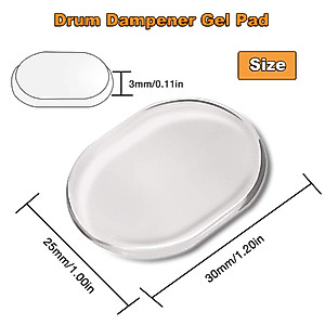Cettkowns 24-Pack Drum Dampeners Silicone Non-toxic Soft Clear Drum Silencers Drum Damper Gel Pads Drum Mute for Drums Tone Control