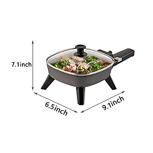 Small Electric Skillet - with Temperature Control Serves 1 to 2 People (6 inch)
