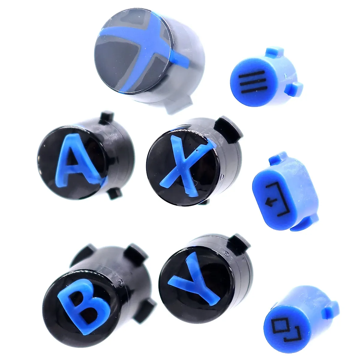 Deal4GO 8-Pack Plastic ABXY Buttons Menu View Share Keys Set Replacement for Xbox Series S & Xbox Series X Controller (Blue), (XSSX-8PB)